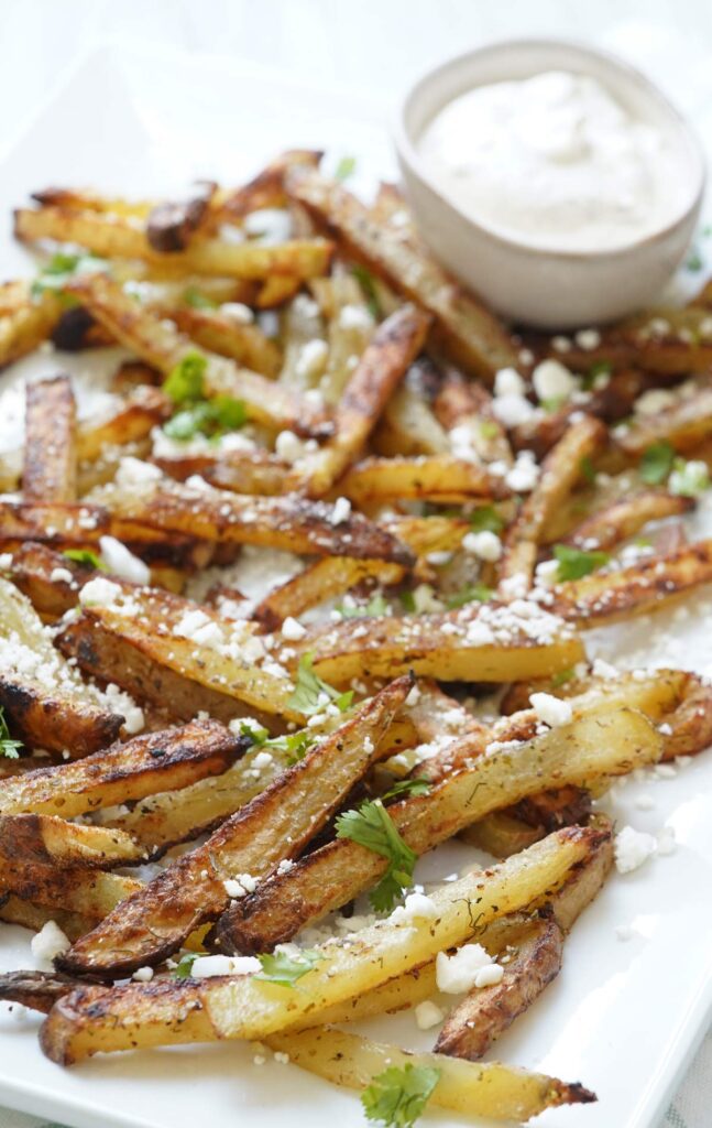 Greek Fries with Lemon Dill Sauce