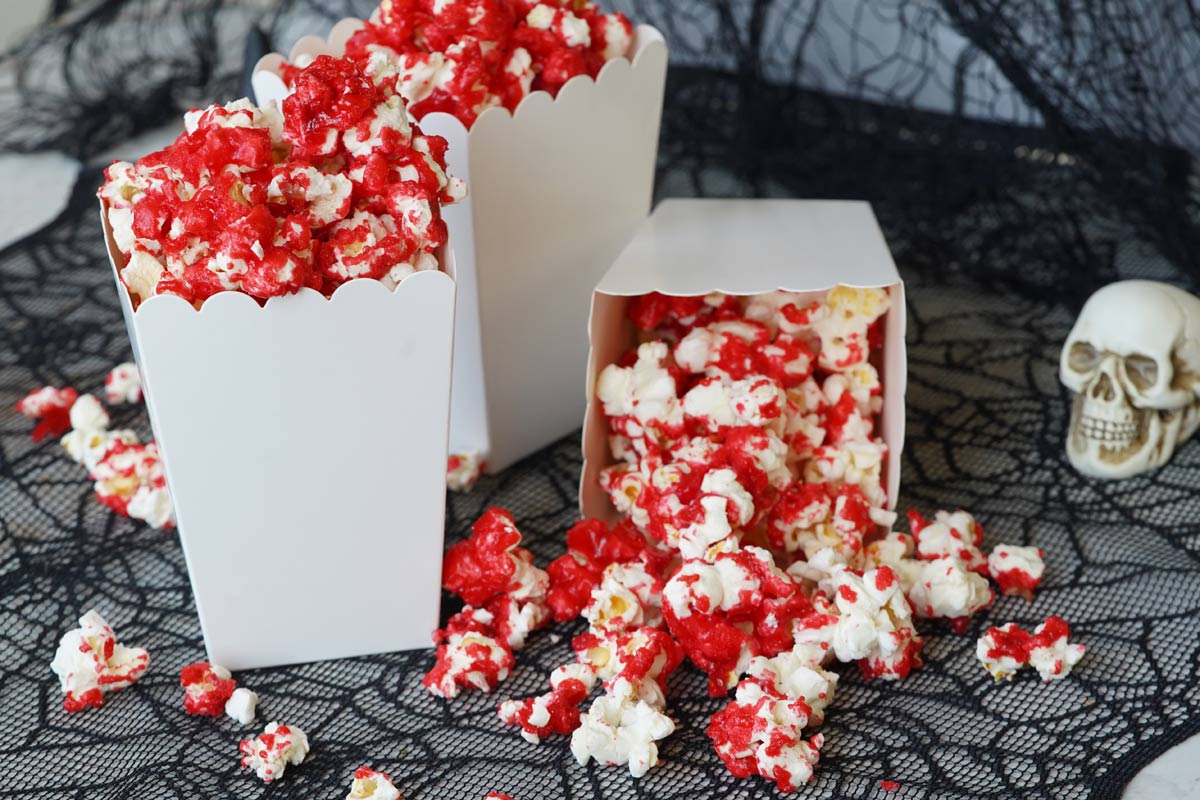 Blood Red Candy Popcorn: A Spooky Sweet Treat for Halloween